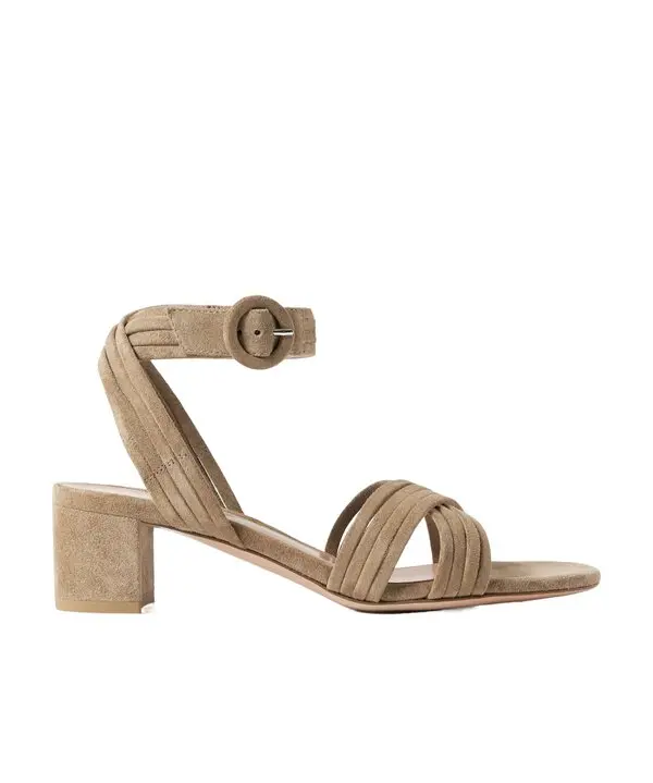 GIANVITO ROSSI 55 Suede Sandals - Tan