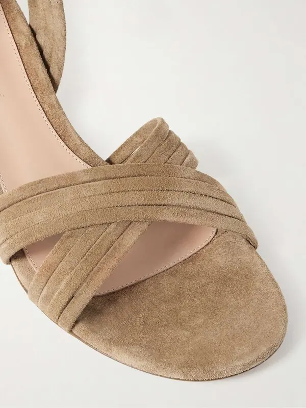 GIANVITO ROSSI 55 Suede Sandals - Tan