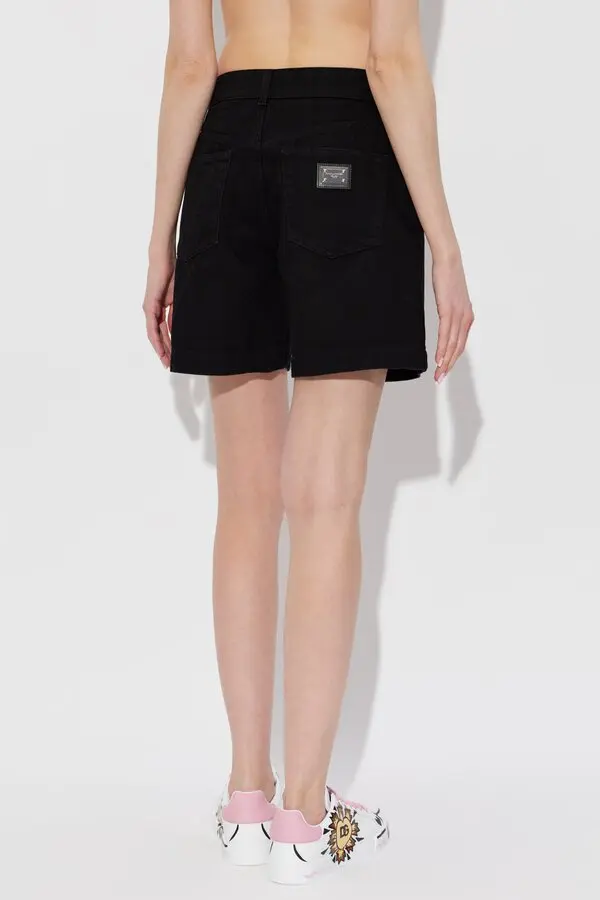 Dolce & Gabbana Logo Plaque Denim Shorts