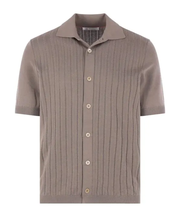 Brunello Cucinelli Short-sleeved Collared Cardigan