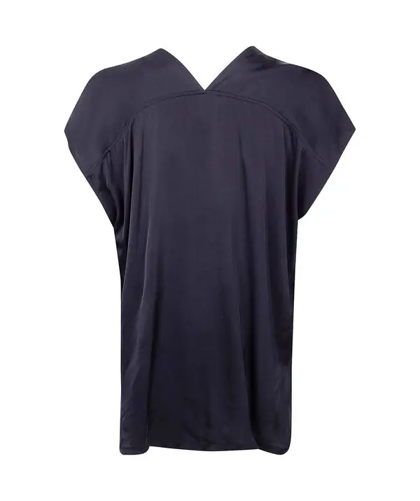 THOM KROM Sleeveless V-neck Top With Frayed Edges
