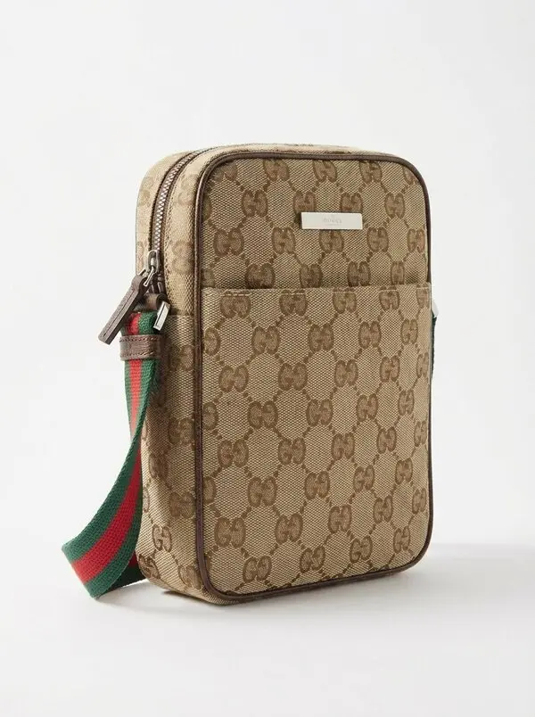 Gucci Small Crossbody Bag - Sand And Dark Brown