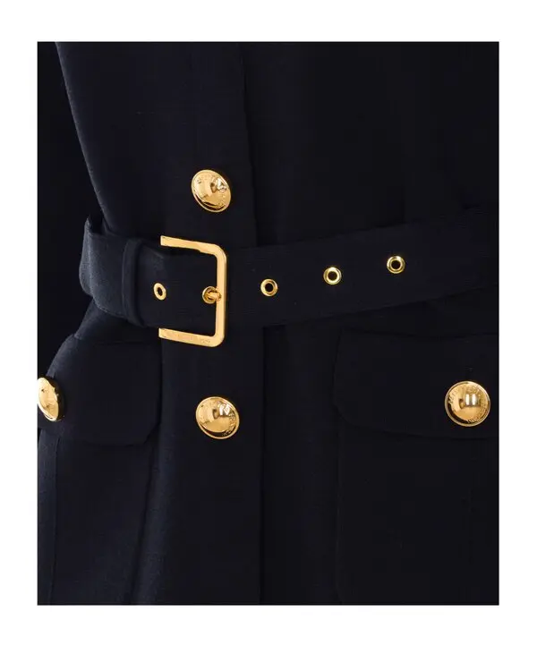 Elisabetta Franchi Belted Pocket Blazer - Black