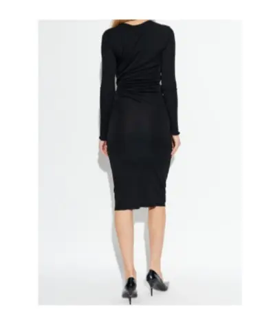TOM FORD Long Sleeve Round Neck Dress With Decorative Waistband