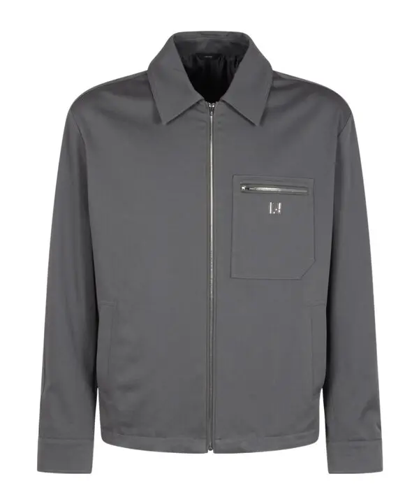 Fendi Ff Logo Plaque Zip-up Blouson Jacket - Black