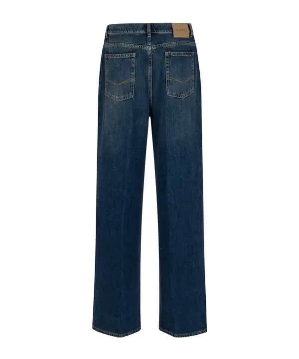 Peserico Wide-leg Jeans With Belt Loops And Side Pockets