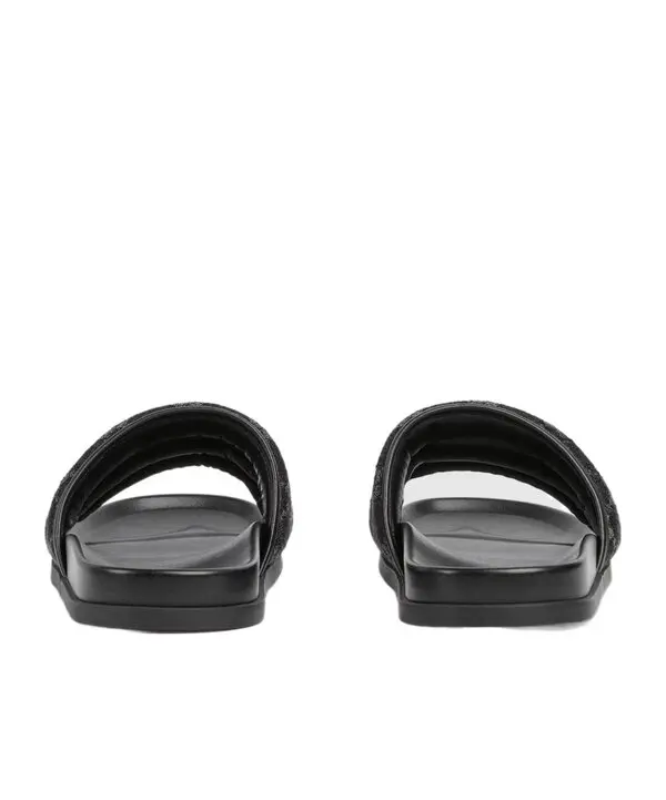 Gucci Gg Monogram Denim Slip-on Sandals