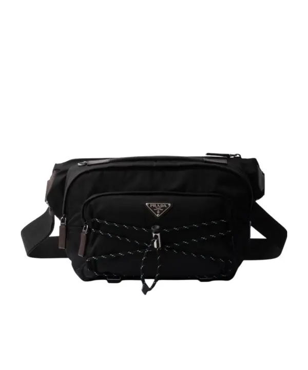 Prada Speedrock Re-nylon And Leather Shoulder Bag - Black