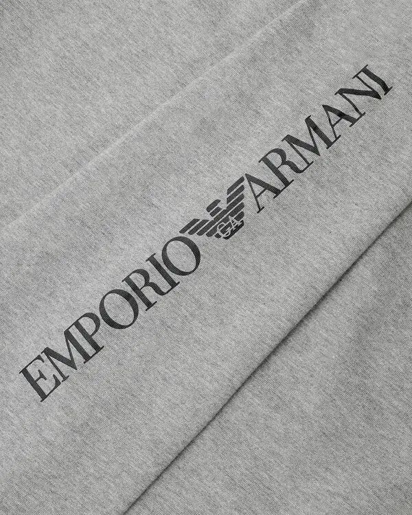 EA7 Logo Print Zip-up Hooded Jacket