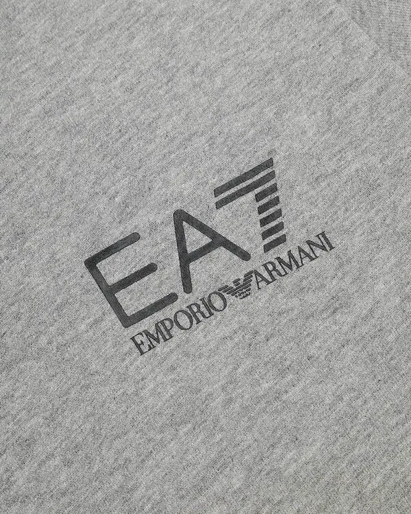 EA7 Logo Print Zip-up Hooded Jacket