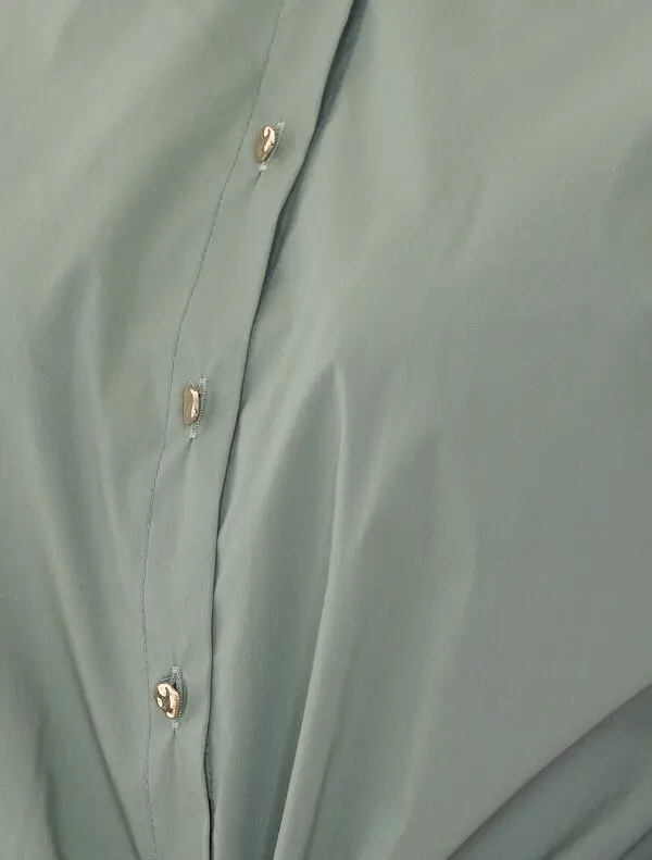 Liu Jo Cropped Tie-front Shirt - Gray