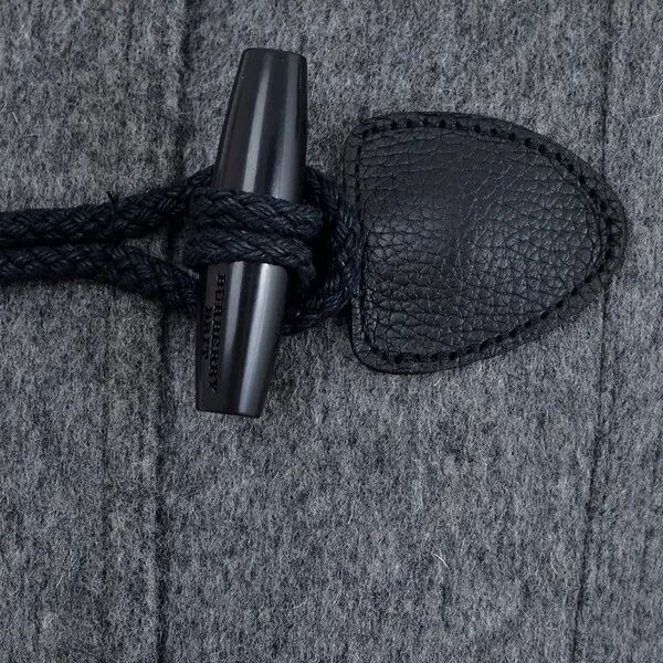 Burberry Hooded Overcoat With Horn Buckle Detail - Gray