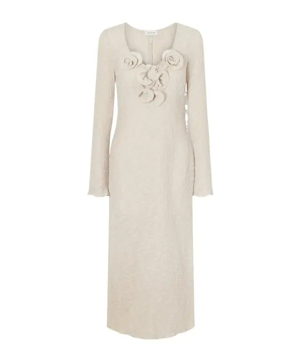 Magda Butrym Floral Appliqué Dress - Beige