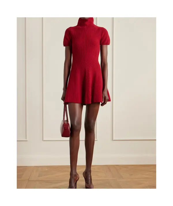 Magda Butrym Ribbed High-neck Knitted Dress