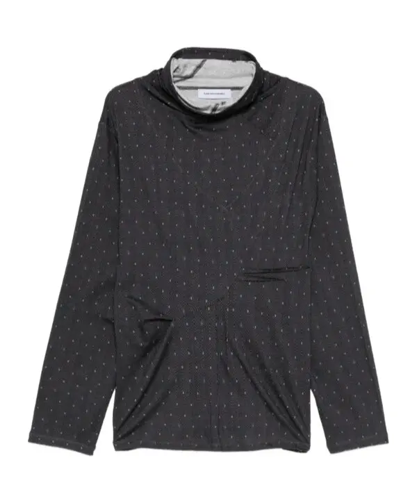 KIKO KOSTADINOV Draped Patterned Knitted Sweater - Black