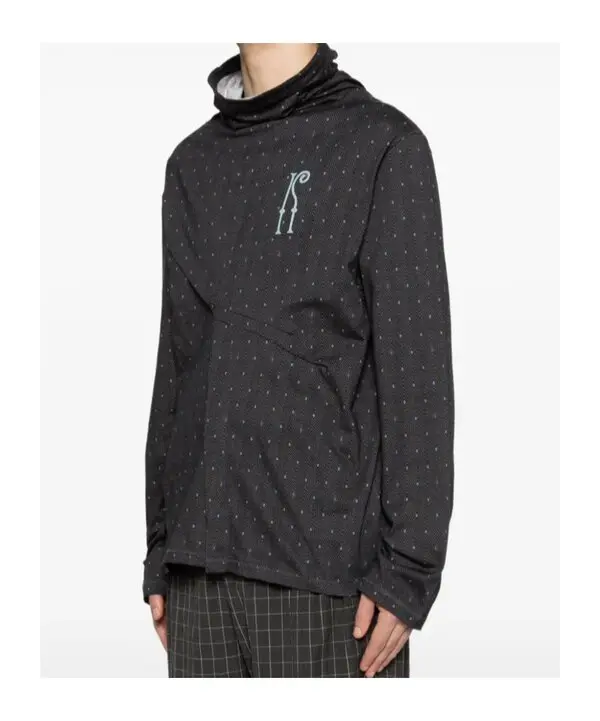 KIKO KOSTADINOV Draped Patterned Knitted Sweater