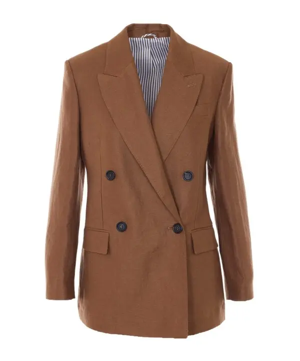Brunello Cucinelli Double Breasted Jacket - Brown
