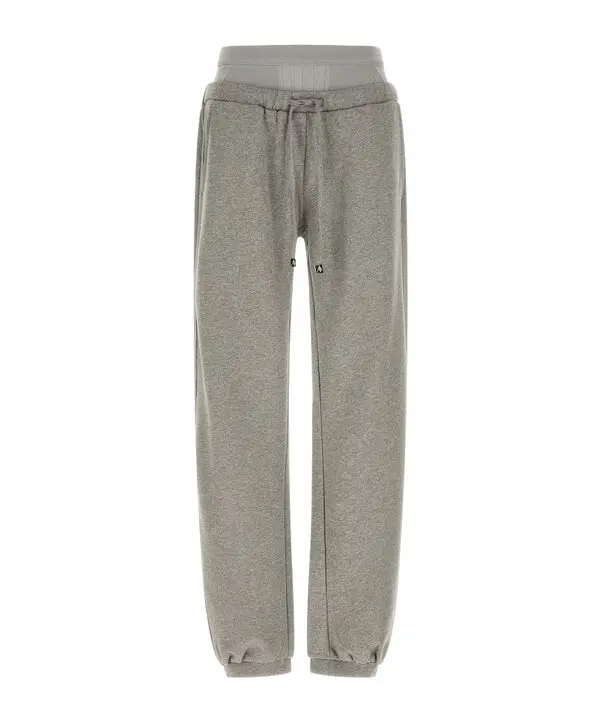 Attico Ribbed Insert Fleece Joggers - Gray