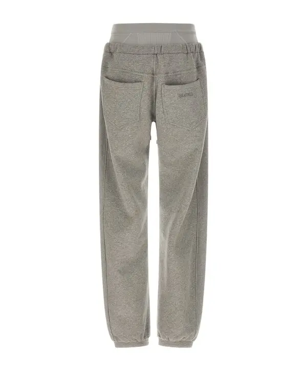 Attico Ribbed Insert Fleece Joggers - Gray