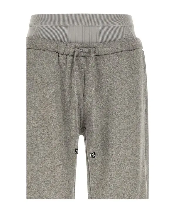Attico Ribbed Insert Fleece Joggers - Gray