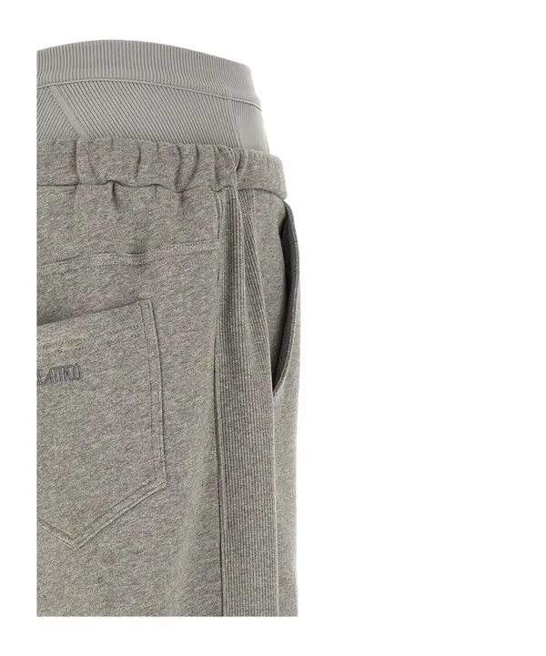 Attico Ribbed Insert Fleece Joggers - Gray