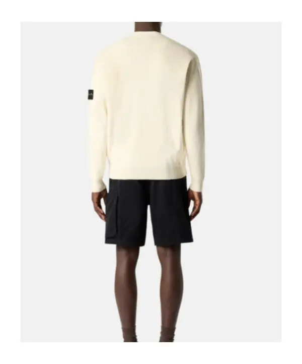 Stone Island Logo Patch Buttoned Cardigan - Ivory