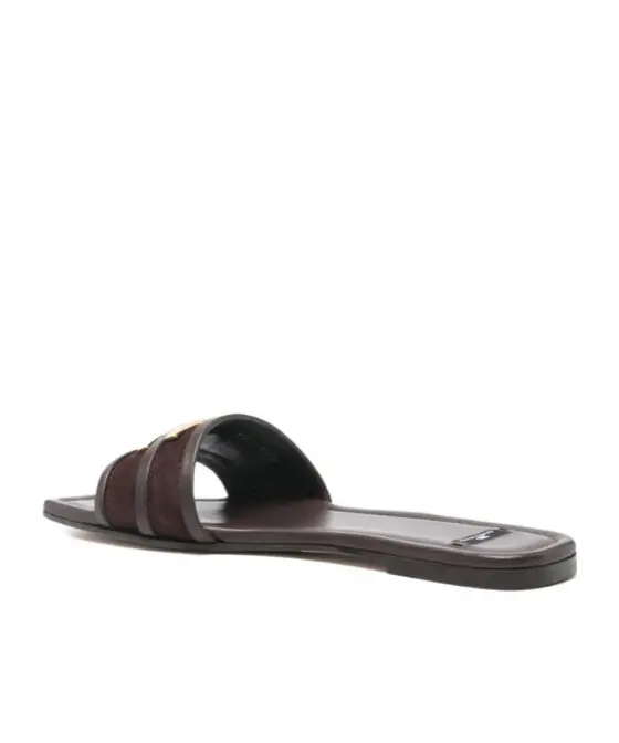 Elisabetta Franchi Logo Plaque Slip-on Slides