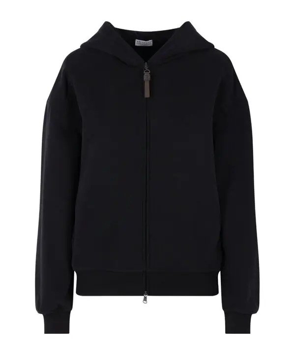 Brunello Cucinelli French Terry Zipper Hoodie - Black