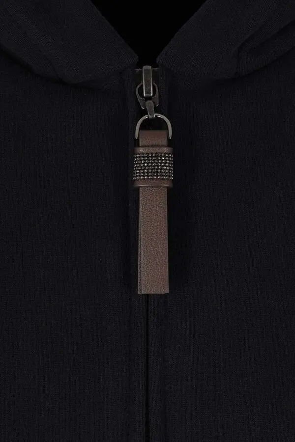 Brunello Cucinelli French Terry Zipper Hoodie - Black