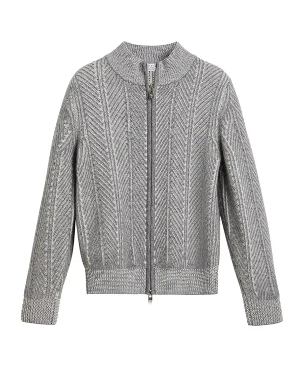 Brunello Cucinelli Ribbed Zip-up Cardigan