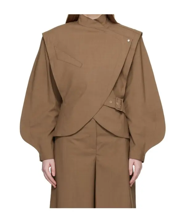 MUGLER Draped-shoulder Jacket