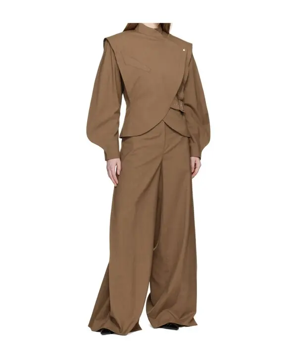 MUGLER Draped-shoulder Jacket