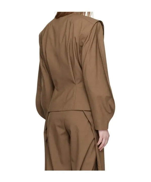 MUGLER Draped-shoulder Jacket