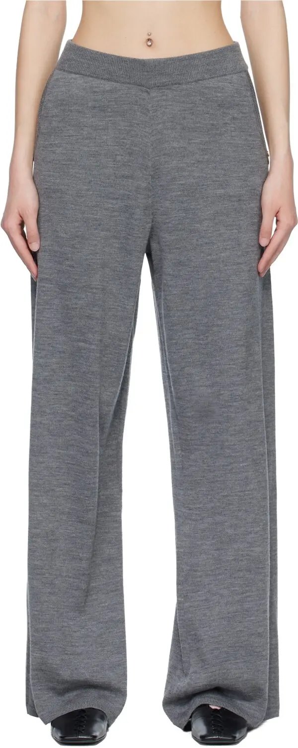 ANINE BING Ribbed Pocket Trousers - Gray