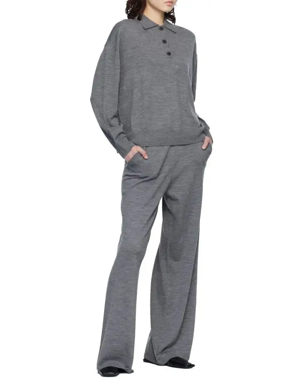 ANINE BING Ribbed Pocket Trousers - Gray