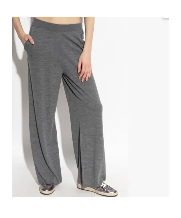 ANINE BING Ribbed Pocket Trousers - Gray