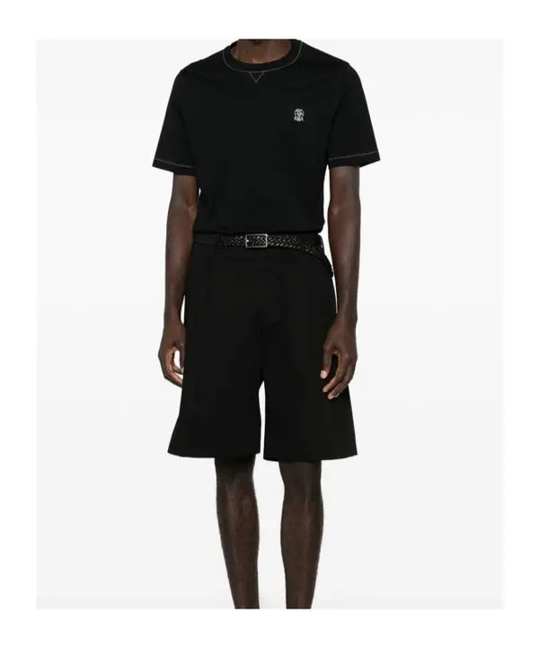 Brunello Cucinelli Logo Embroidered Crewneck T-shirt
