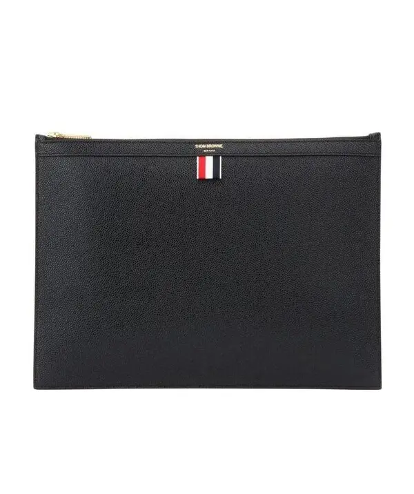 Thom Browne Pebble Grain Leather Document Holder - Black