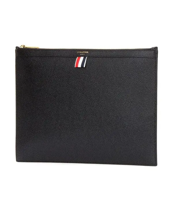 Thom Browne Pebble Grain Leather Document Holder - Black
