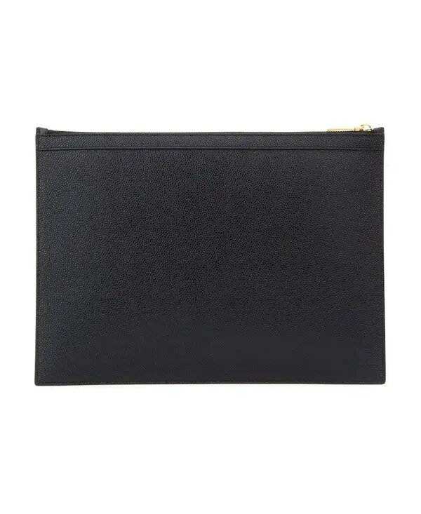 Thom Browne Pebble Grain Leather Document Holder - Black