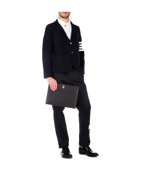 Thom Browne Pebble Grain Leather Document Holder - Black