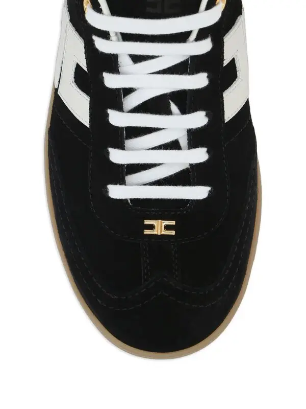 Elisabetta Franchi Logo Plaque Lace-up Sneakers - Black
