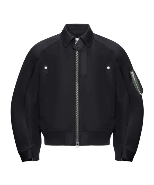 Sacai Twill Collared Zip-up Blouson - Black