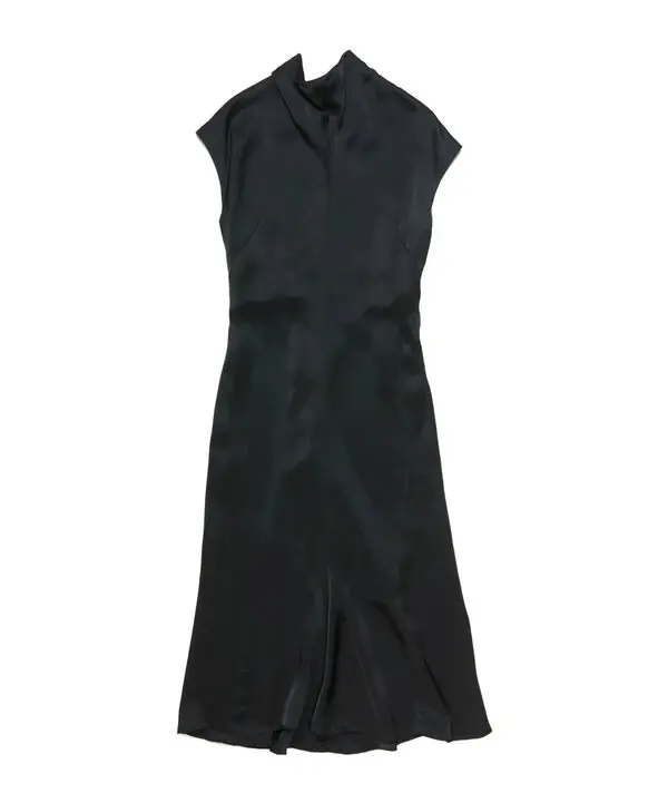 Acne Studios Sleeveless High Collar Flowy Dress With Back Slit