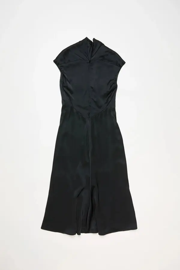 Acne Studios Sleeveless High Collar Flowy Dress With Back Slit