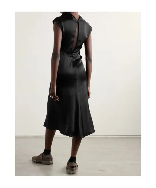 Acne Studios Sleeveless High Collar Flowy Dress With Back Slit