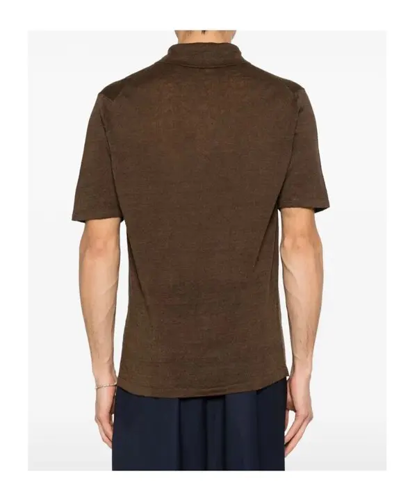 ROBERTO COLLINA Half-button Polo Shirt - Brown