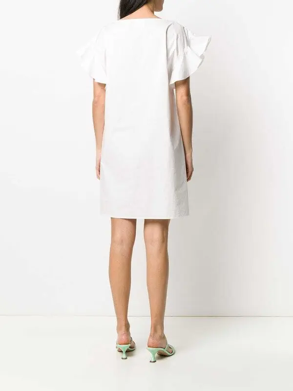 Moschino Floral Printed Round Neck Short Sleeve Dress