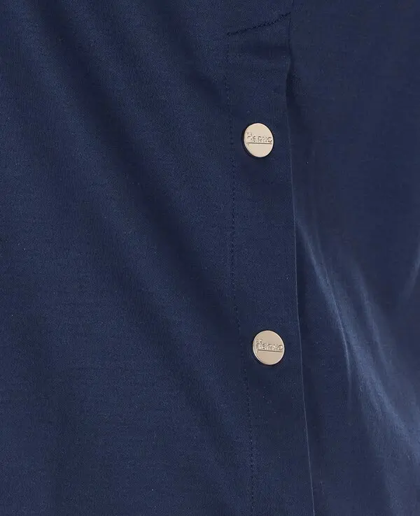Herno Short-sleeved Crewneck T-shirt With Gold-tone Hardware - Blue
