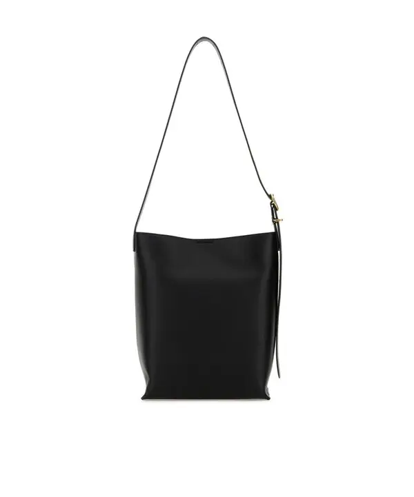 JIL SANDER Small Shoulder Bag With Logo Stamp - Black